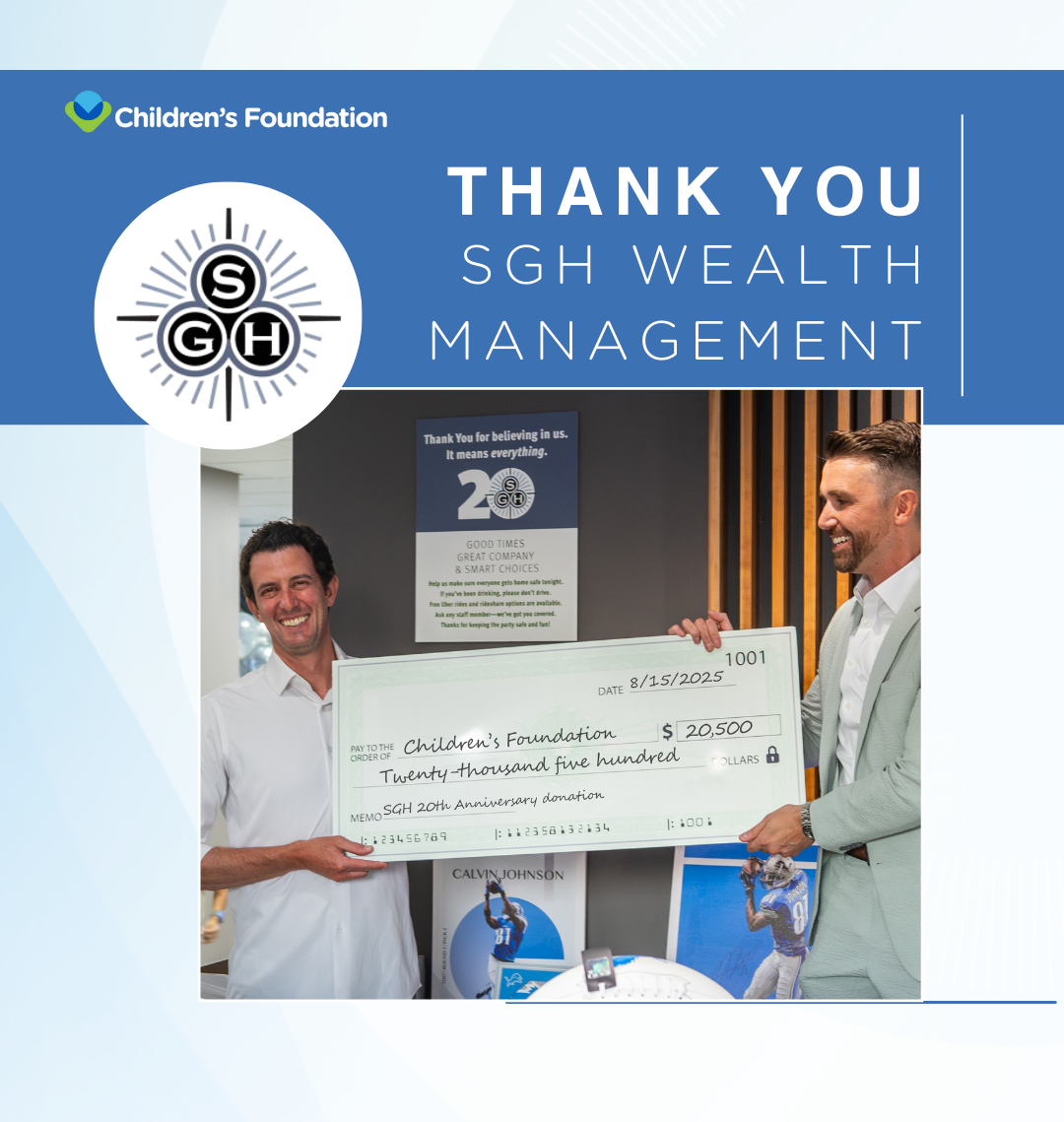 Celebrating 20 Years, SGH Wealth Management Gives Back to Detroit ...
